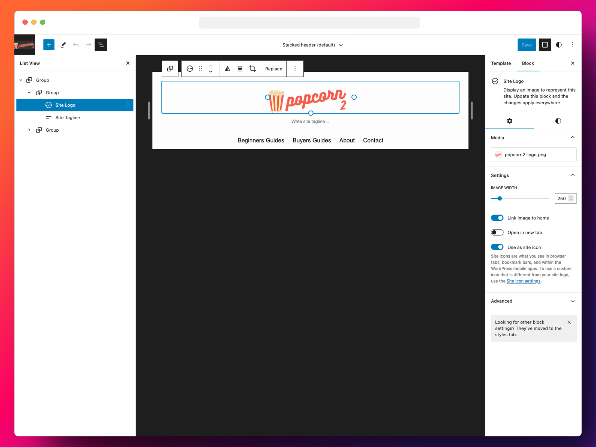 How to add a site icon - Popcorn Theme Docs